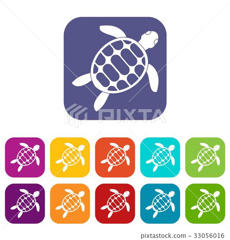 Turtle icons set flat - Stock Illustration [33056016] - PIXTA