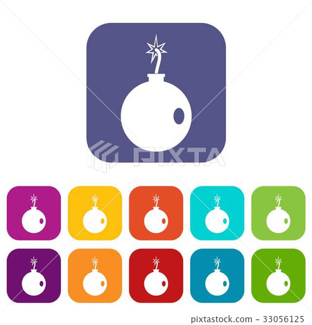 Cannonball icons set flat - Stock Illustration [33056125] - PIXTA