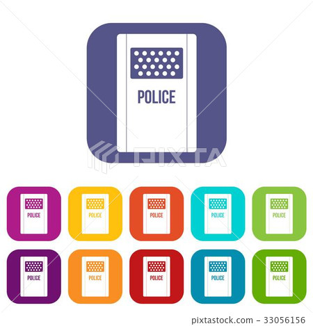 Riot shield icons set flat - Stock Illustration [33056156] - PIXTA
