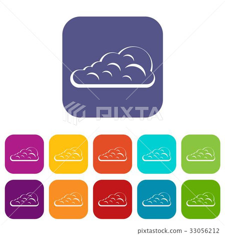 Cumulus cloud icons set flat - Stock Illustration [33056212] - PIXTA