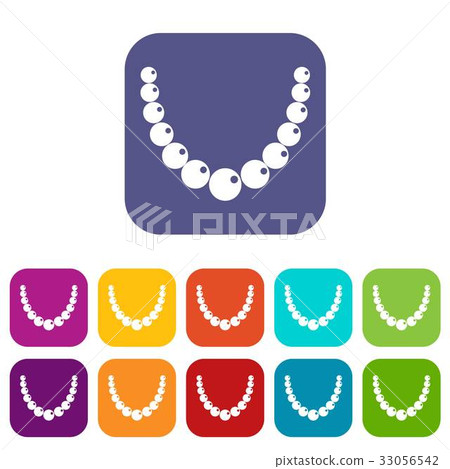 Bead icons set flat - Stock Illustration [33056542] - PIXTA