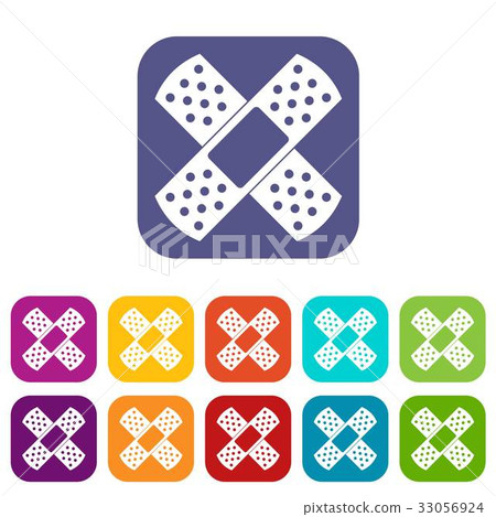Patch icons set flat - Stock Illustration [33056924] - PIXTA