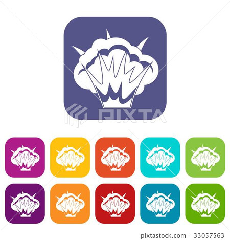 Projectile explosion icons set flat - Stock Illustration [33057563] - PIXTA