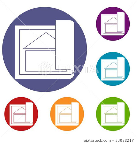 Building plan icons set - Stock Illustration [33058217] - PIXTA