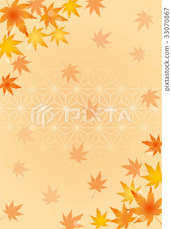 Japanese pattern background A4 of autumn leaves - Stock Illustration ...