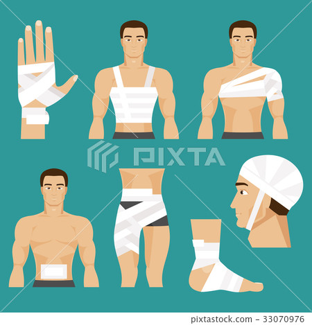 Medical set bandaged body parts - Stock Illustration [33070976] - PIXTA