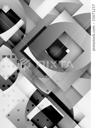 Squares geometric object in light 3d space - Stock Illustration ...