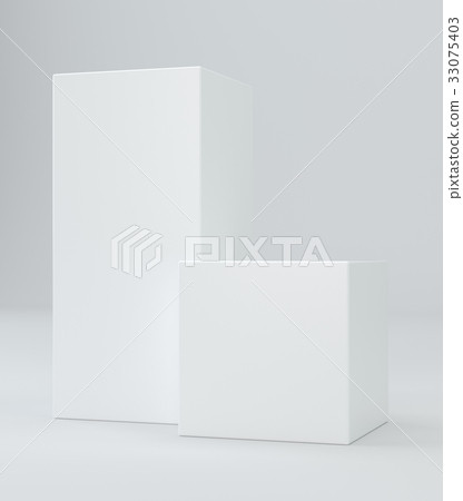 Two white cubes isolated on background. 3d - Stock Illustration ...