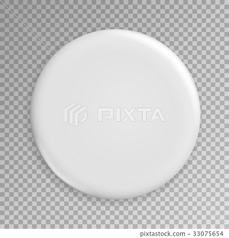 Blank White Badge Vector. Realistic Illustration - Stock Illustration ...