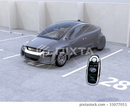 Electric car and smart entry key - Stock Illustration [33077051] - PIXTA