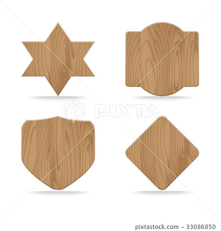 Shapes wooden sign boards - Stock Illustration [33086850] - PIXTA