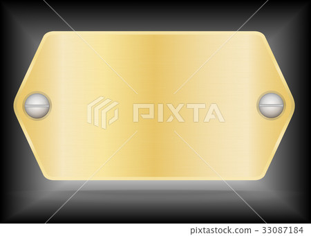 Metallic gold name plate or Gold label metal - Stock Illustration ...