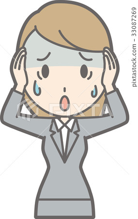 Illustration of a young woman in a suit holding... - Stock Illustration ...