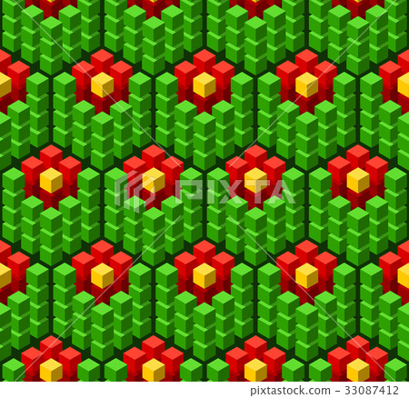 Seamless pattern with geometric cubes colorful - Stock Illustration ...