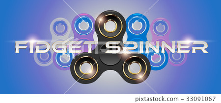 Black fidget finger spinner horizontal web banner - Stock Illustration ...