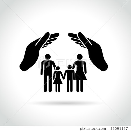 family protection icon on white background - Stock Illustration ...