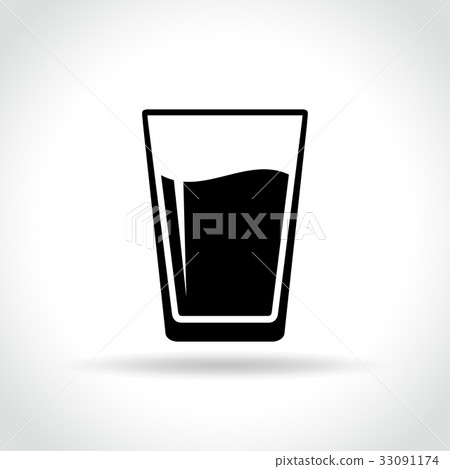 water glass icon on white background - Stock Illustration [33091174 ...