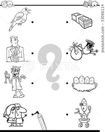 match objects educational coloring book - Stock Illustration [33098114 ...