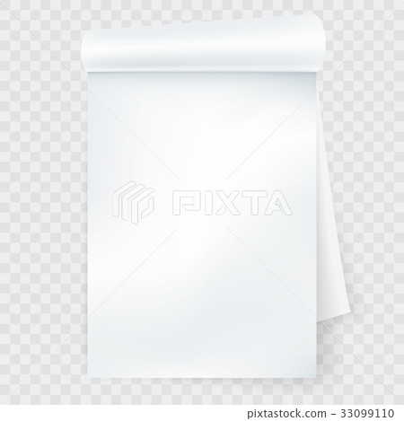 Notebook with rolled page isolated. EPS 10 vector - Stock Illustration ...