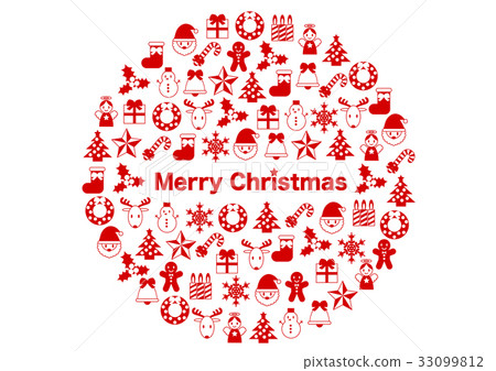 Christmas illustration icon logo red - Stock Illustration [33099812 ...
