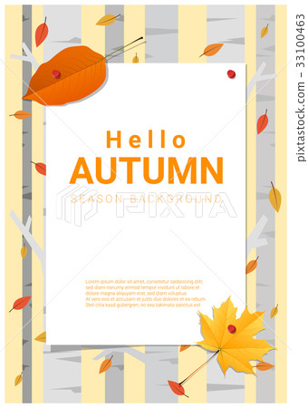 Blank poster on autumn theme background - Stock Illustration [33100463 ...