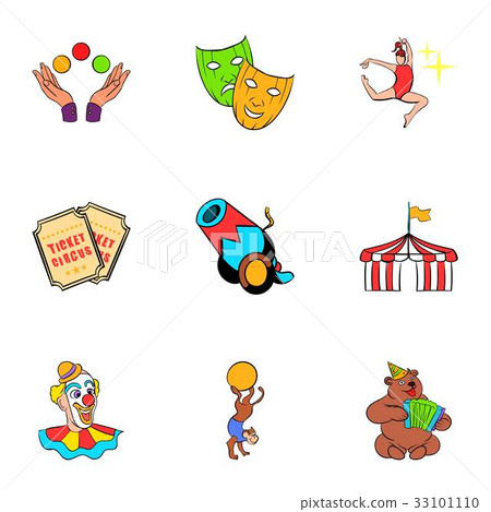Show icons set, cartoon style - Stock Illustration [33101110] - PIXTA