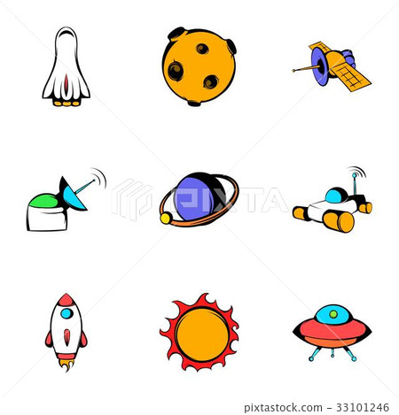 Galaxy icons set, cartoon style - Stock Illustration [33101246] - PIXTA