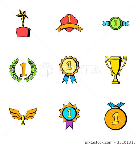 Victory icons set, cartoon style - Stock Illustration [33101315] - PIXTA