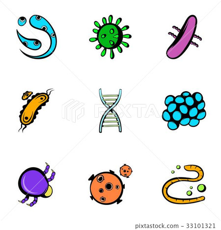 Microbiology icons set, cartoon style - Stock Illustration [33101321 ...