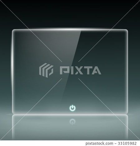 Transparent glass screen with a button - Stock Illustration [33105982 ...