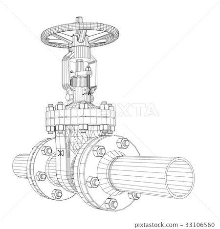 Industrial valve. Vector rendering of 3d - Stock Illustration [33106560 ...