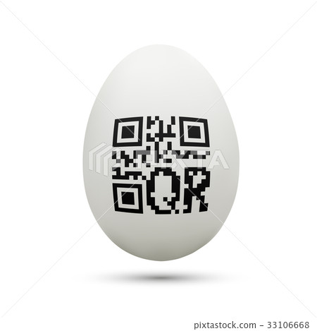 qr code on chicken egg - Stock Illustration [33106668] - PIXTA