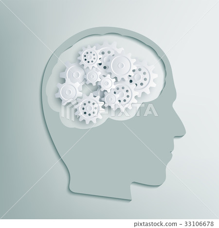 human head with gears inside - Stock Illustration [33106678] - PIXTA