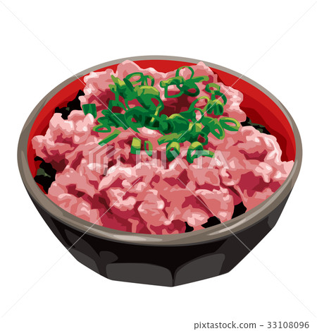 Negitoro on a bowl - Stock Illustration [33108096] - PIXTA