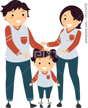Stickman Family Shirt Kid Girl - Stock Illustration [33113478] - PIXTA