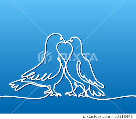 Two doves logo. White on blue gradient background - Stock Illustration ...