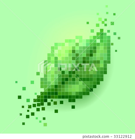 Garden Leaf Pixel Art - Stock Illustration [33122912] - PIXTA