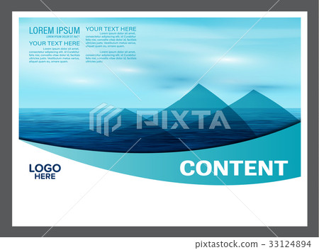 Seascape presentation layout design template - Stock Illustration ...