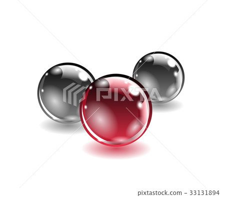 Three balls of different colors on a white - Stock Illustration ...