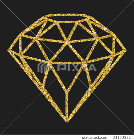 Geometrical golden glitter diamond isolated on - Stock Illustration ...