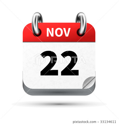 icon of calendar with 22 november date on white-插圖素材 [33134611] - PIXTA圖庫