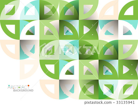 Cut paper circles, mosaic mix geometric pattern - Stock Illustration ...