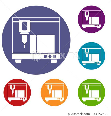 3D printer icons set - Stock Illustration [33152329] - PIXTA