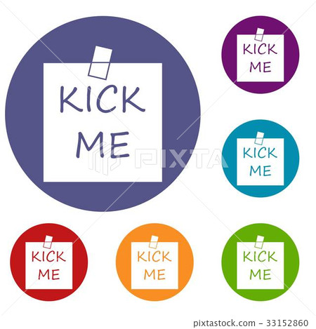 Inscription kick me icons set - Stock Illustration [33152860] - PIXTA