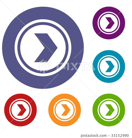 Arrow to right in circle icons set - Stock Illustration [33152990] - PIXTA