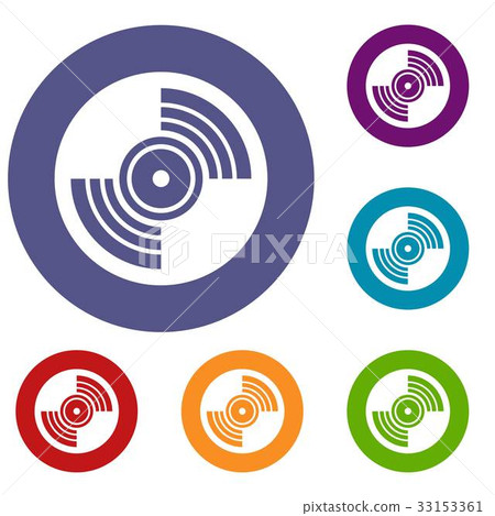 Gramophone vinyl LP record icons set - Stock Illustration [33153361 ...
