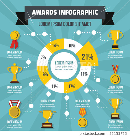 Awards infographic concept, flat style - Stock Illustration [33153753 ...