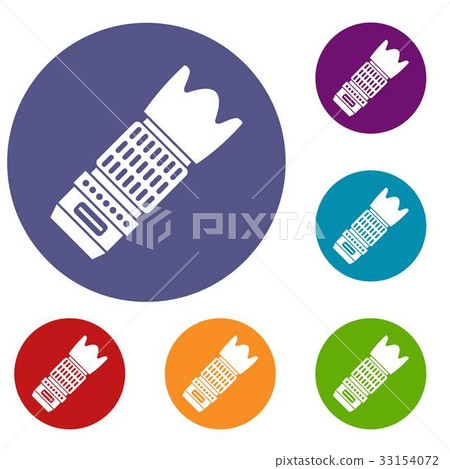 Interchangeable lens for camera icons set - Stock Illustration ...