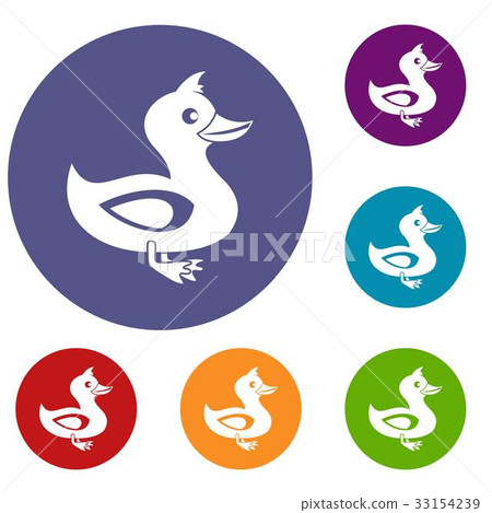 Black duck icons set - Stock Illustration [33154239] - PIXTA