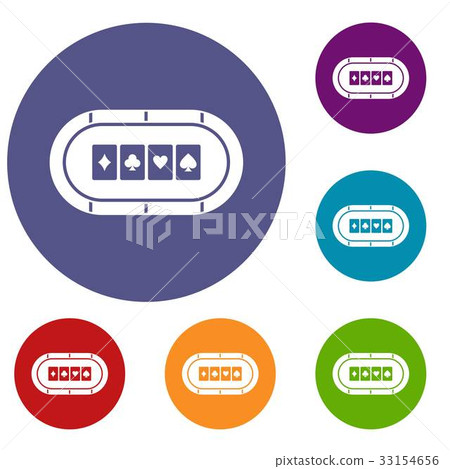 Poker table icons set - Stock Illustration [33154656] - PIXTA